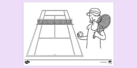 Tennis Racket Template | Colouring Resource | Twinkl