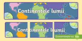 Harta lumii pe continente | Harta continentelor | Twinkl RO