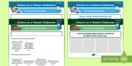 Science as a Human Endeavour Year 3 Curriculum Objective Posters