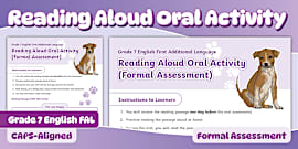Grade 7 English FAL Writing and Presenting Oral Assessment with Rubric ...