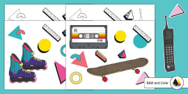 90s Theme Cutouts (teacher made) - Twinkl