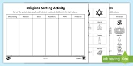 KS2 Comparing Religions Worksheet - Twinkl