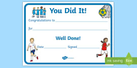 Sports Participation Certificate - Certificates | Twinkl