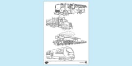 FREE! - Truck and Trailer Colouring Page | Resources | Twinkl