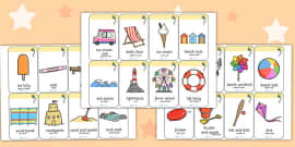 Seaside Vocabulary Flashcards - Primary Resources - KS1