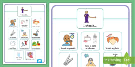 Bath Time Communication Board Visual Aid (teacher made)