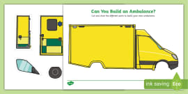 3D Ambulance Paper Model Activity (teacher made) - Twinkl