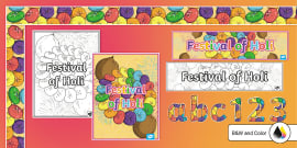 Holi Bulletin Board Letters and Numbers (Teacher-Made)