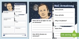 Neil Armstrong Fact File Template, Neil Armstrong - Twinkl