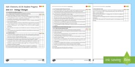 AQA Chemistry (Trilogy) Unit 8 Chemical Analysis Student Progress Sheets