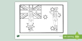 Auslan Anzac Colouring Pages (teacher made) - Twinkl