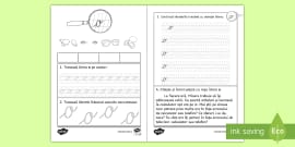 Trasarea literei „n” de mână Fișă de activitate