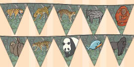 Rainforest-Themed Bunting (teacher made)