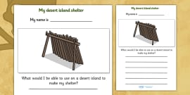 KS1 On a Desert Island Worksheet - Resource - Twinkl