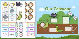 Space Themed Days of the Week Display Calendar