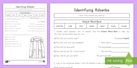 Identifying Adverbs Worksheet - Teacher-made (teacher made)