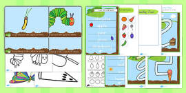 Motor Skills Worksheets for EYFS - Very Hungry Caterpillar