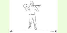 FREE! - Hurling Stick Colouring Page (Teacher-Made) - Twinkl