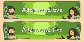Adam and Eve Creation Story Cut Outs - Adam, Eve, Eden, serpent, fruit