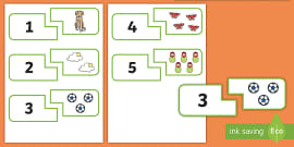 Jungle Themed Counting Matching Puzzle (teacher made)