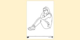 FREE! - Teenage Girl Looking Colouring | Colouring Sheets