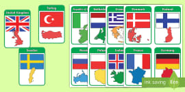 Map of Europe with Flags Display Poster - Map of Europe Poster - map ...