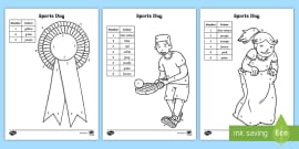 Sports Day Colouring Pages (teacher made)