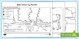 FREE! - Deer Colour by Number (Teacher-Made) - Twinkl