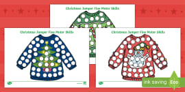Christmas Tree Lacing Cards (teacher made) - Twinkl