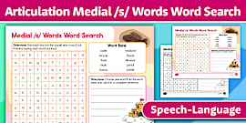Articulation Initial /s/ Blend Words Word Search for SLP