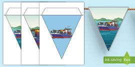 FREE! - Cargo Ship Poster | Colour Display Poster | Primary | Twinkl