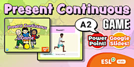 Present Simple or Present Continuous Interactive Game for Children