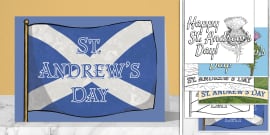 St. Andrew's Day Flag Colouring Sheet (teacher made)