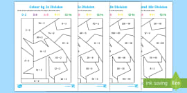 2,5 and 10 Division Challenge Worksheet / Worksheet - 2,5 and 10 Division