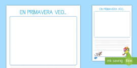 Pauta de escribir En primavera veo (teacher made) - Twinkl