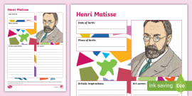 Henri Matisse Mind Map,Matisse (teacher made) - Twinkl