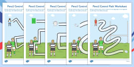 Spring Pencil Control Path Worksheet - Twinkl