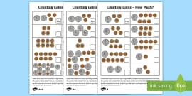 British Money Combinations Differentiated Worksheet / Worksheets
