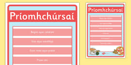 An Bhialann The Restaurant Role Play Menus Irish Gaeilge