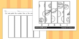 Space-Themed Number Sequencing Puzzle (teacher made)