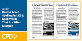 How to Teach Spelling LKS2 Prefixes and Suffixes CPD Video