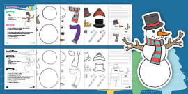 Printable Label the Snowman Worksheet | PreK-1 ELA | Twinkl