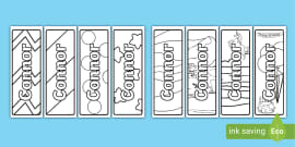 Toby Name Simple Colouring Bookmarks (teacher made) - Twinkl