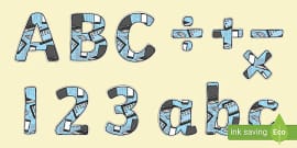 👉 Construction Area Themed A4 Display Lettering - construction