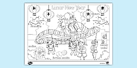 Chinese New Year Dragon Colouring Page