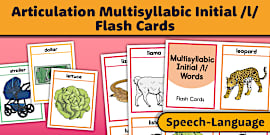 Articulation Medial /s/ Words Flash Cards for SLP