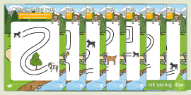 The Three Billy Goats Gruff Pencil Control Sheets - control