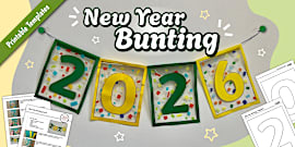 New Year Collage Craft Template | New Year Crafts
