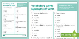 Shades of Meaning: Synonym Sorting Activity (teacher made)