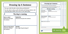 Uplevelling Sentences Worksheets